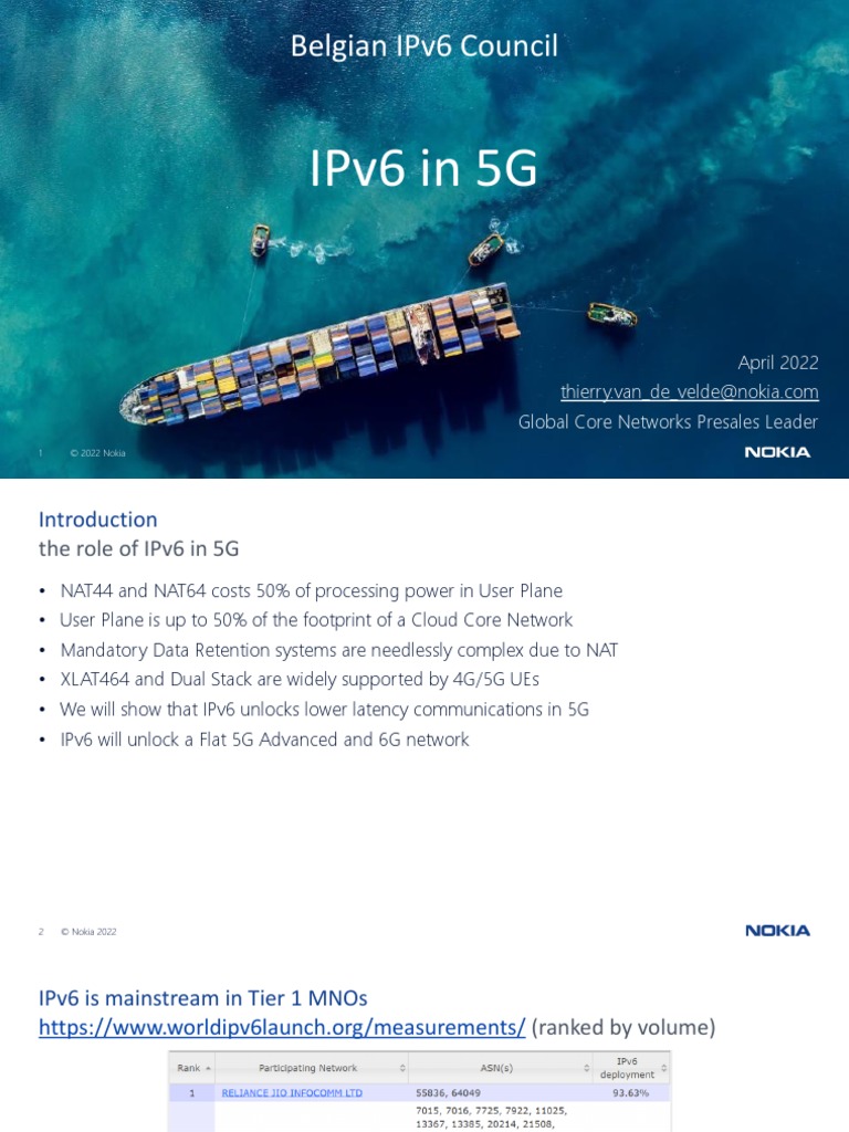IPv6 in 5G | PDF | I Pv6 | Internet