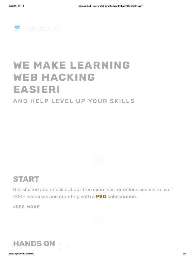 PentesterLab - Learn Web Penetration Testing - The Right Way | PDF ...