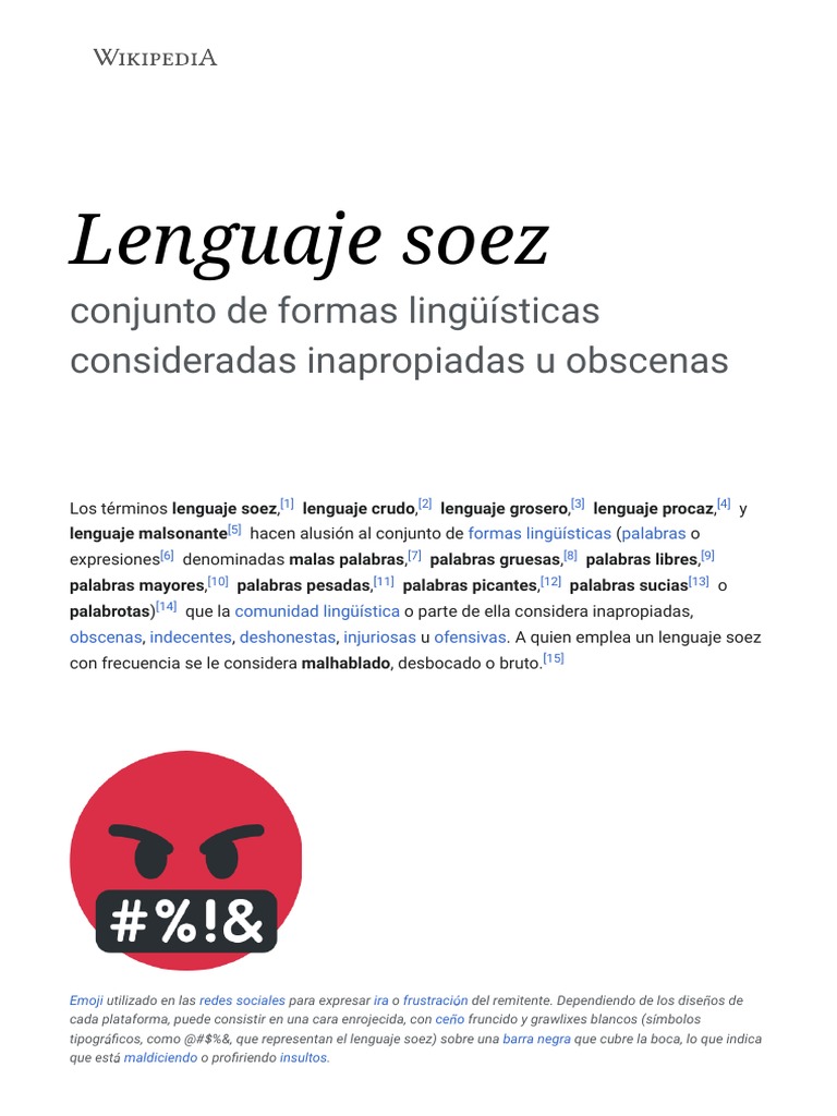Lenguaje Soez - Wikipedia, La Enciclopedia Libre | PDF | Blasfemia ...