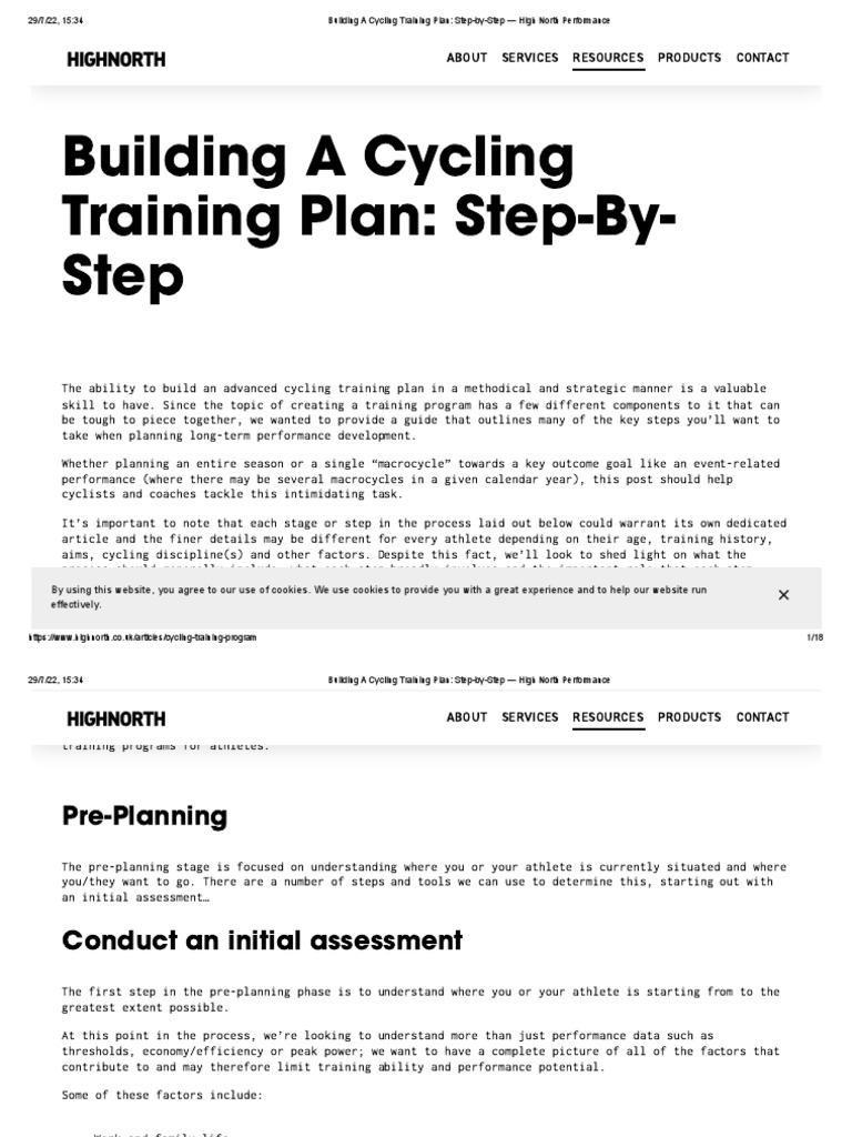 Building A Cycling Training Plan - Step-By-Step - High North ...