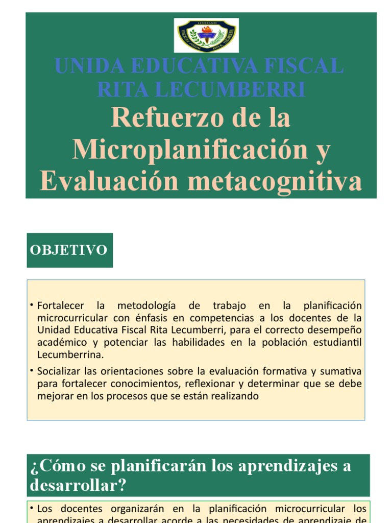 Microplanificación-Evaluación Metacog | PDF | Teoria de la mente | Evaluación