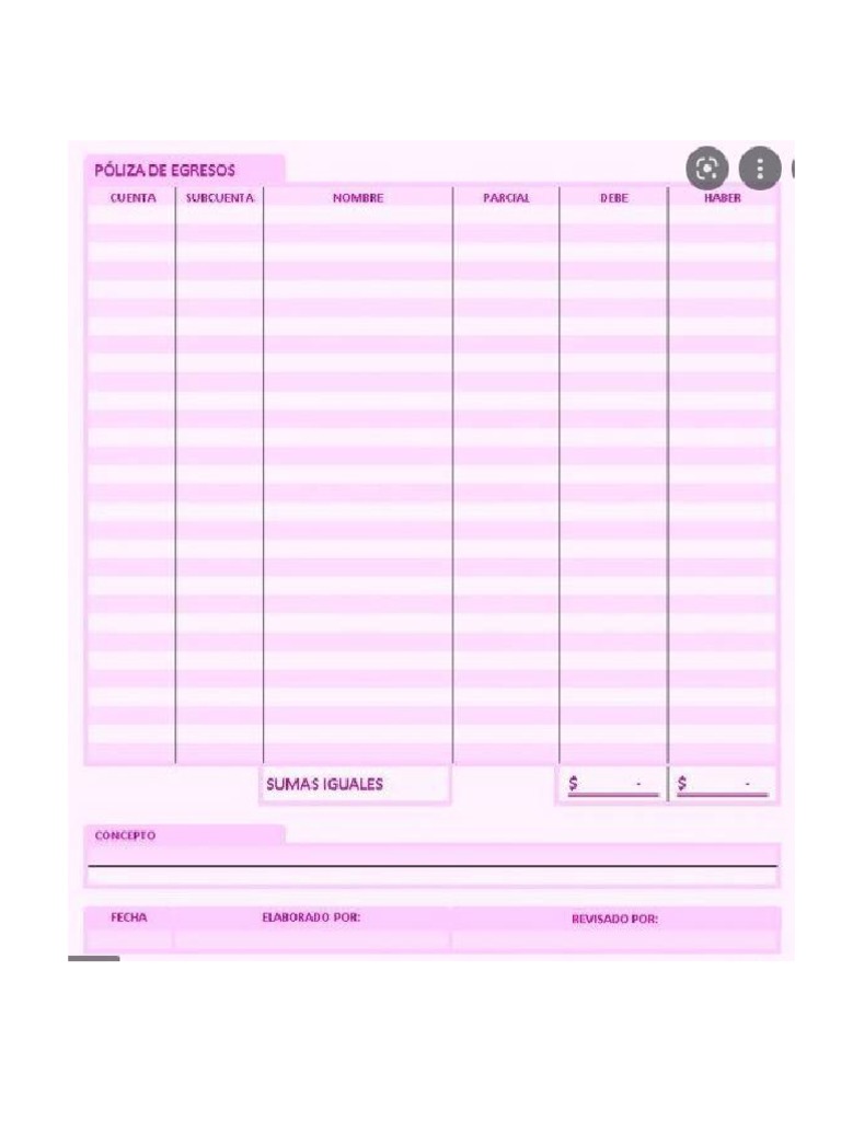 Formato Poliza Egreso | PDF