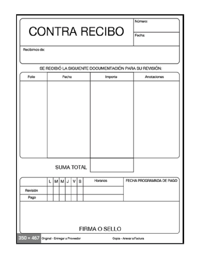 Formato de Contrarecibo | PDF