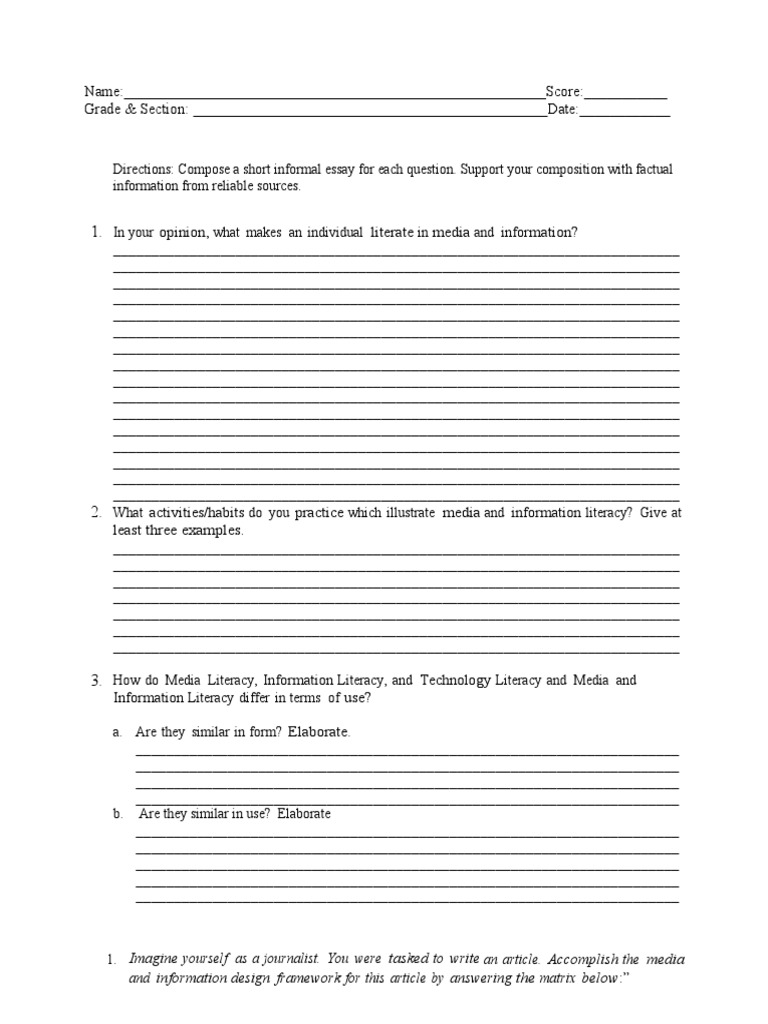 Media and Information Literacy | PDF | Mass Media | Information