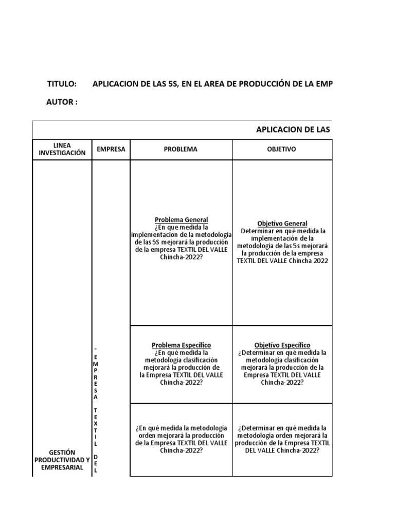 Matriz Consistencia Trabajo Tesis Grupal | PDF | Metodología de ...