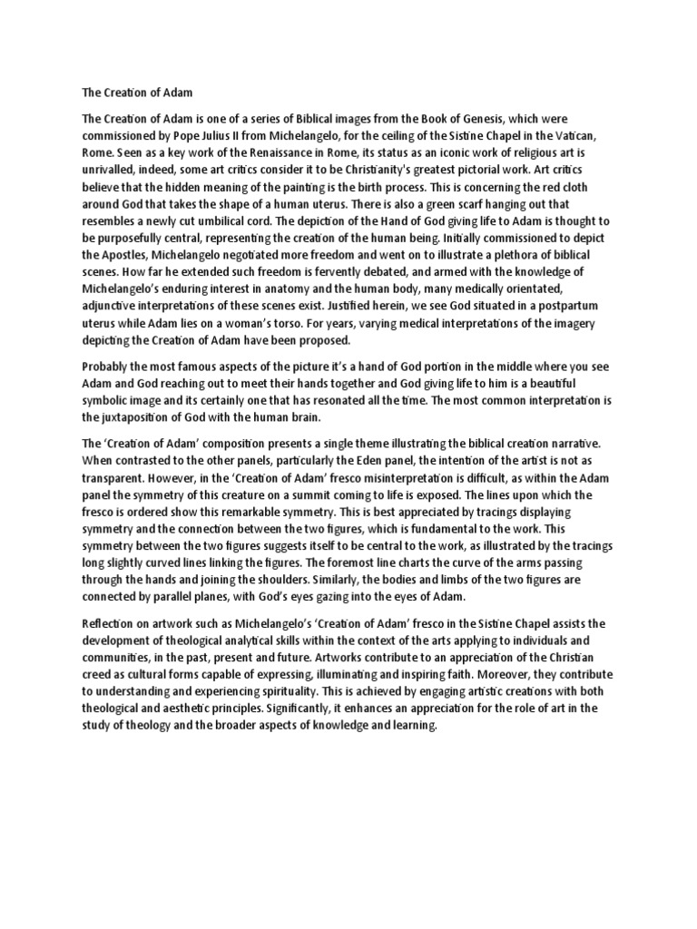 The Creation of Adam | PDF | The Arts