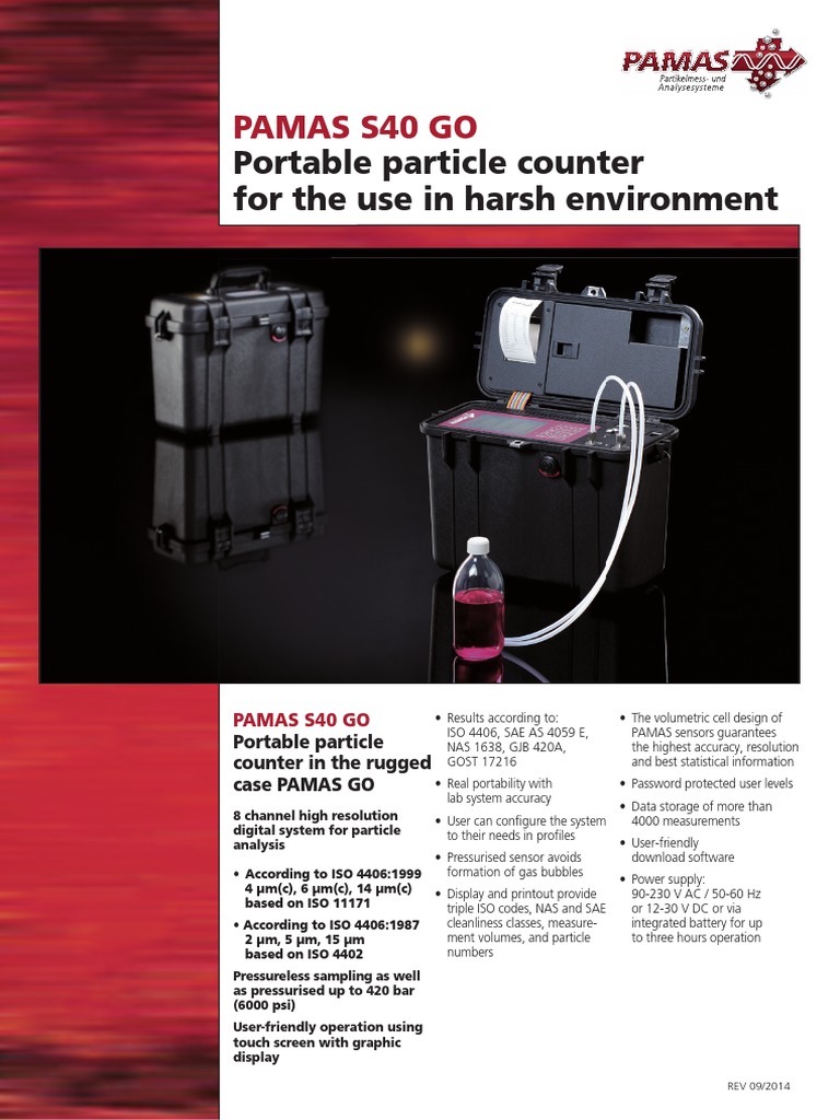 Portable Particle Counter For The Use in Harsh Environment: Pamas S40 ...