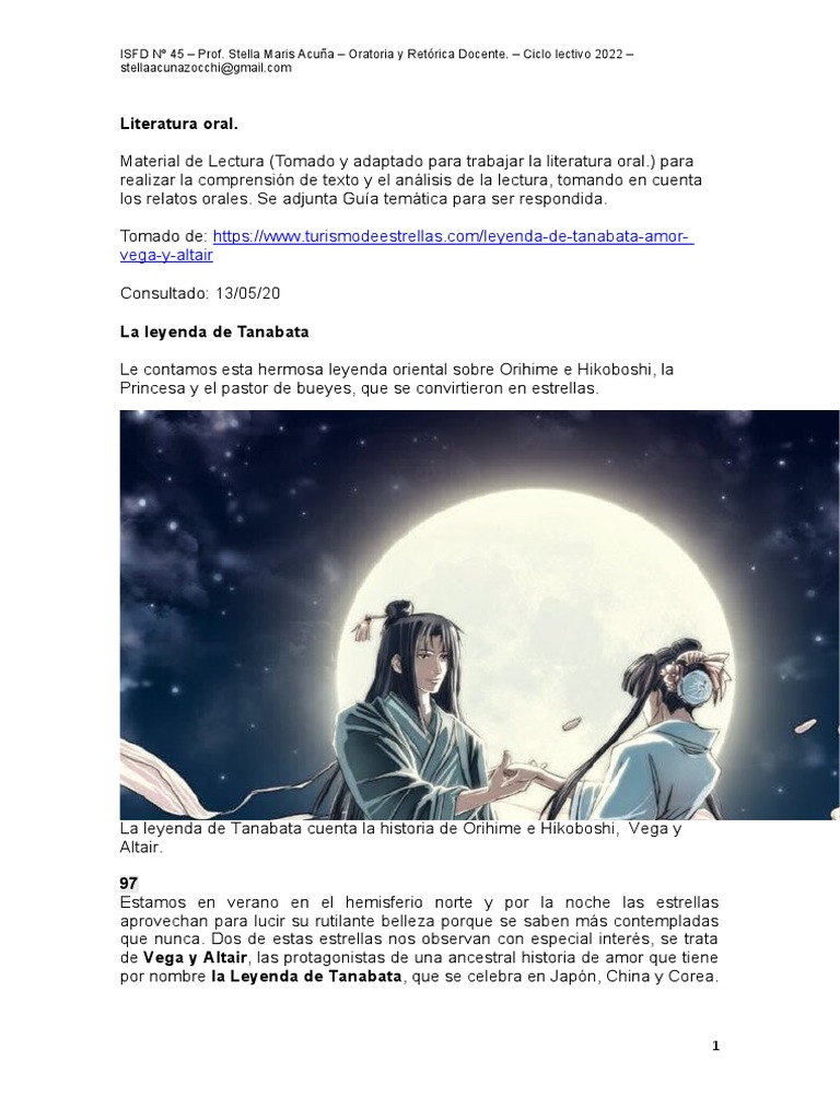 Guia 4 Leyenda Tanabata | PDF