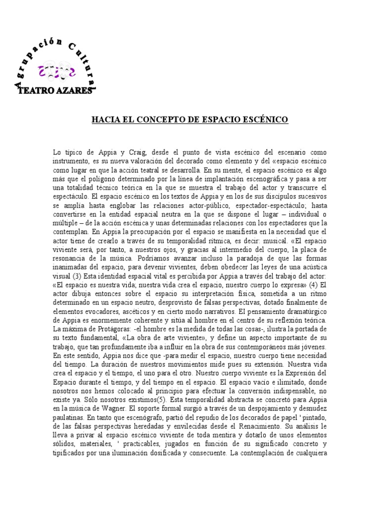 Definición y elementos del espacio escénico | PDF | Teatro ...