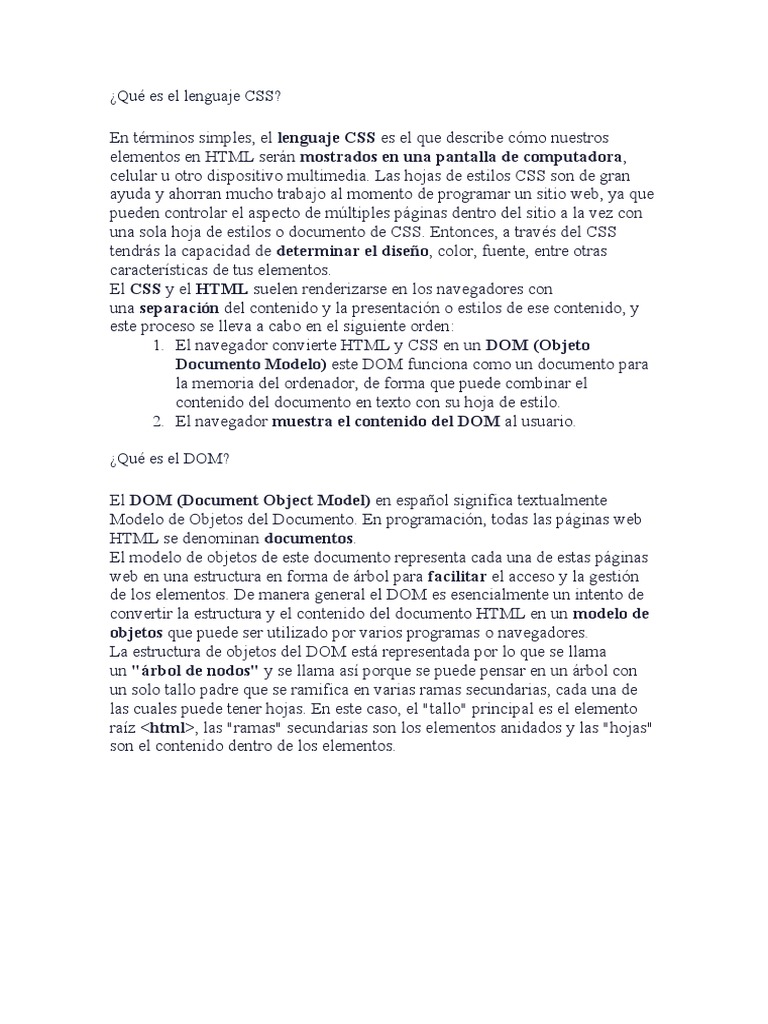 El Lenguaje CSS | PDF | Computadoras