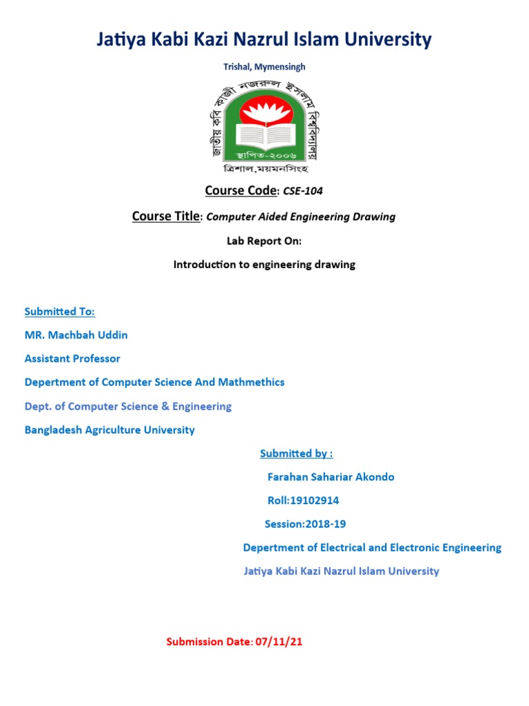 Jatiya Kabi Kazi Nazrul Islam University Lab Report on Introduction to ...