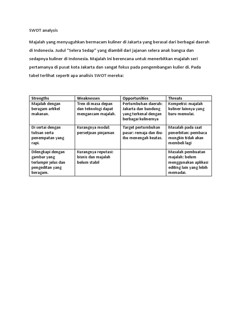 SWOT Analysis PMCD | PDF