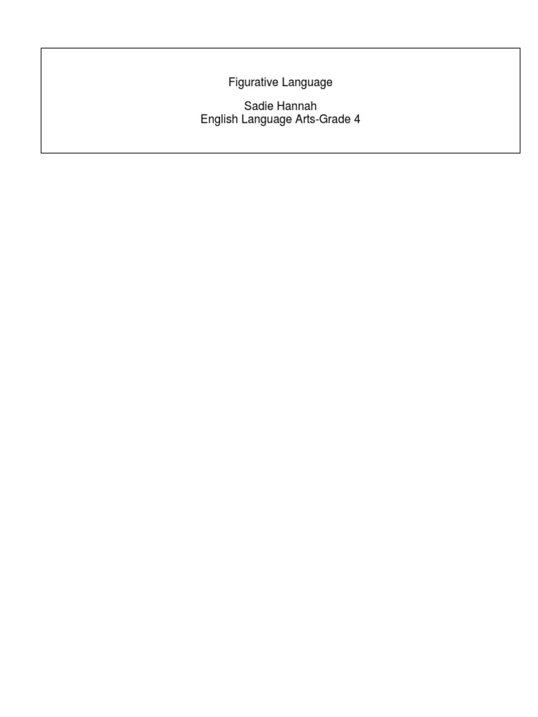 Understanding Figurative Language in Grade 4 | PDF | Experience ...