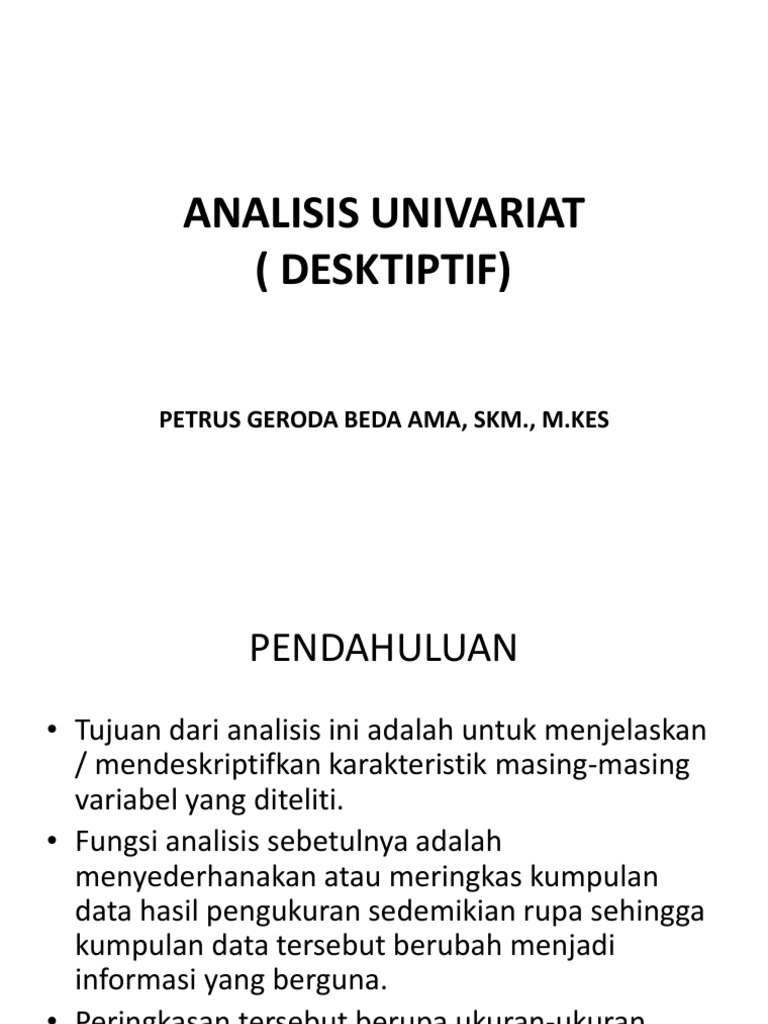 Analisis Deskriptif Univariate SPSS | PDF