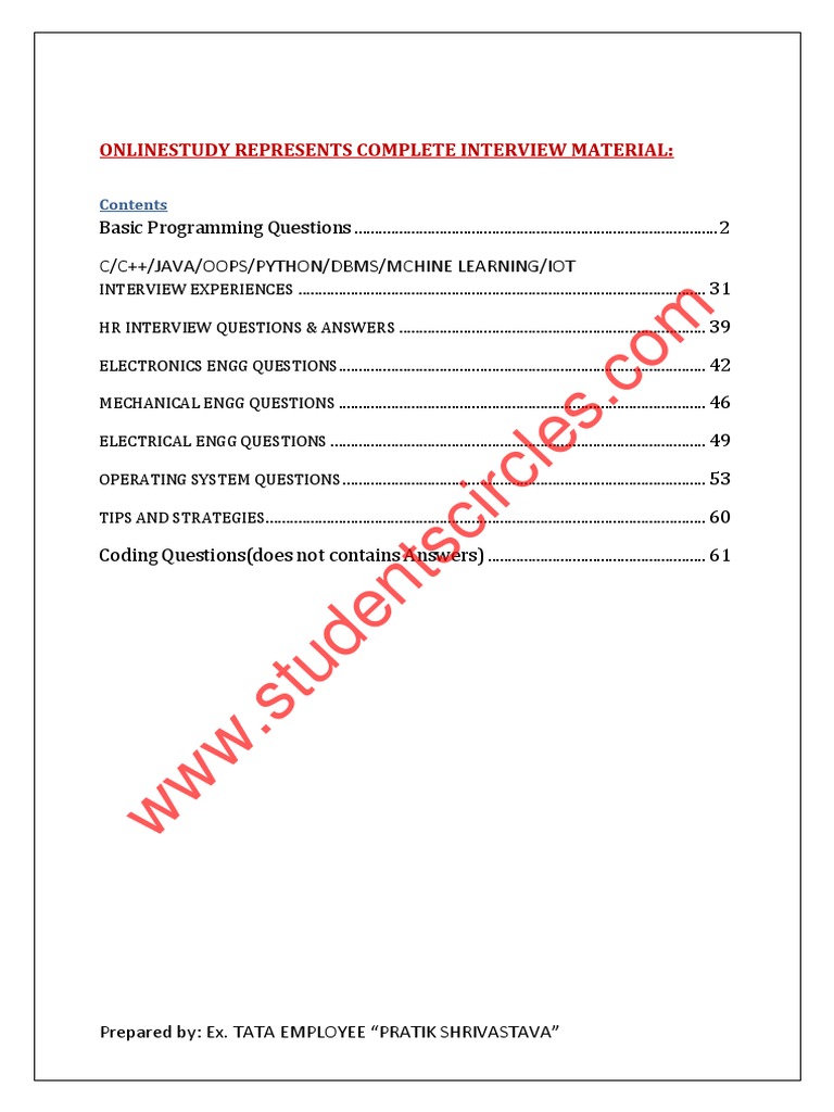 Comprehensive Interview Guide | PDF | Java Virtual Machine | Object Oriented Programming