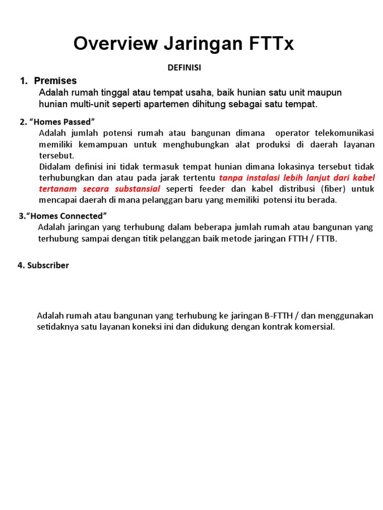 Panduan Jaringan FTTx | PDF