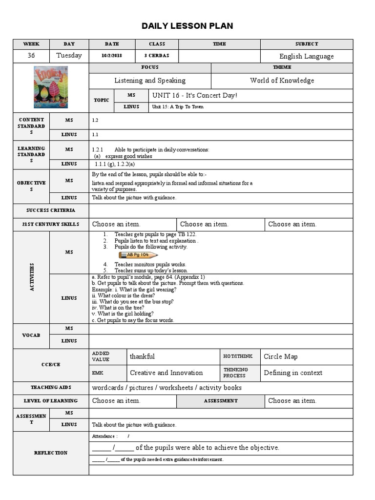 Lesson Plan Yr 3 Week 36 + Linus | Download Free PDF | Lesson Plan ...