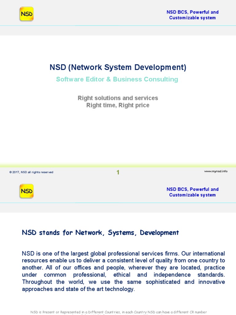 NSD (Network System Development) : Software Editor & Business ...