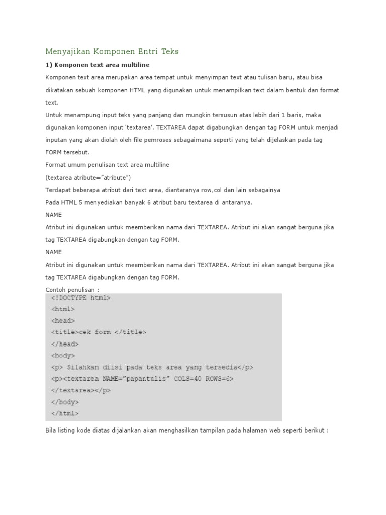 Menyajikan Komponen Entri | PDF