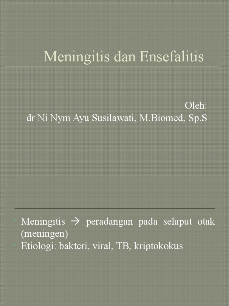 Meningitis Dan Ensefalitis | PDF