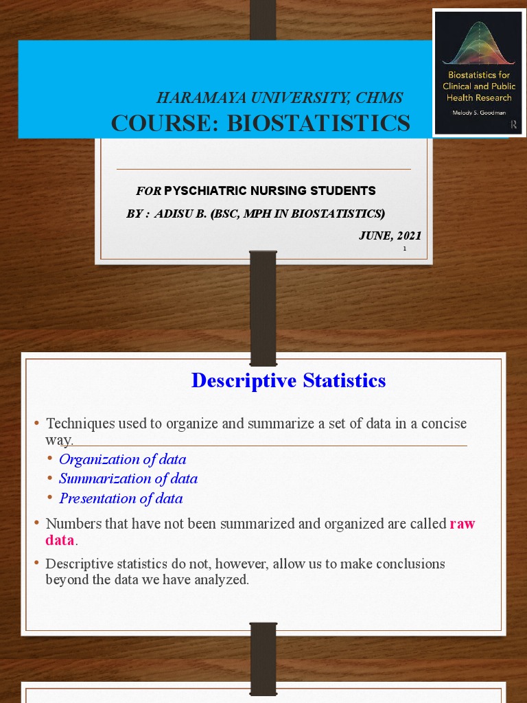 Course: Biostatistics: Haramaya University, Chms | PDF | Statistics | Histogram