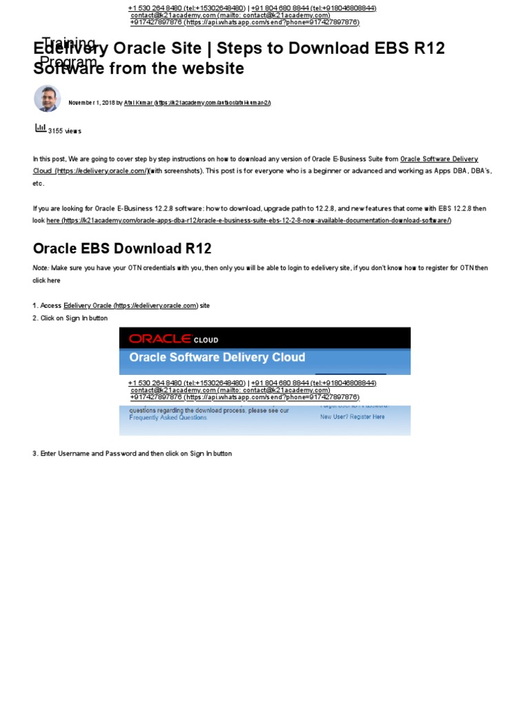 Edelivery Oracle Site - Steps To Download EBS R12 Software | PDF ...