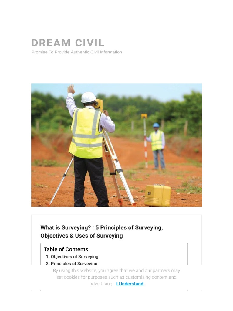 What Is Surveying - 5 Principles of Surveying, Objectives - Use | PDF ...
