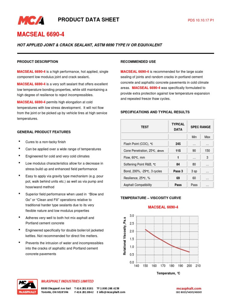 MACSEAL 6690-4: Product Data Sheet | PDF | Concrete | Road Surface