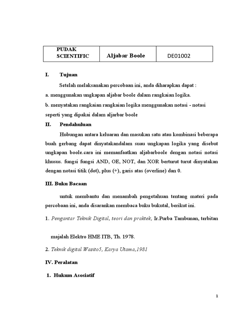 Aljabar Boole | PDF