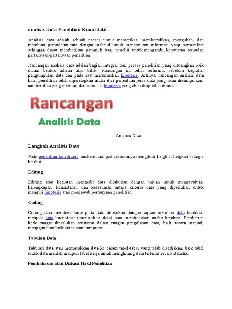 Analisis Data Penelitian Kuantitatif | PDF
