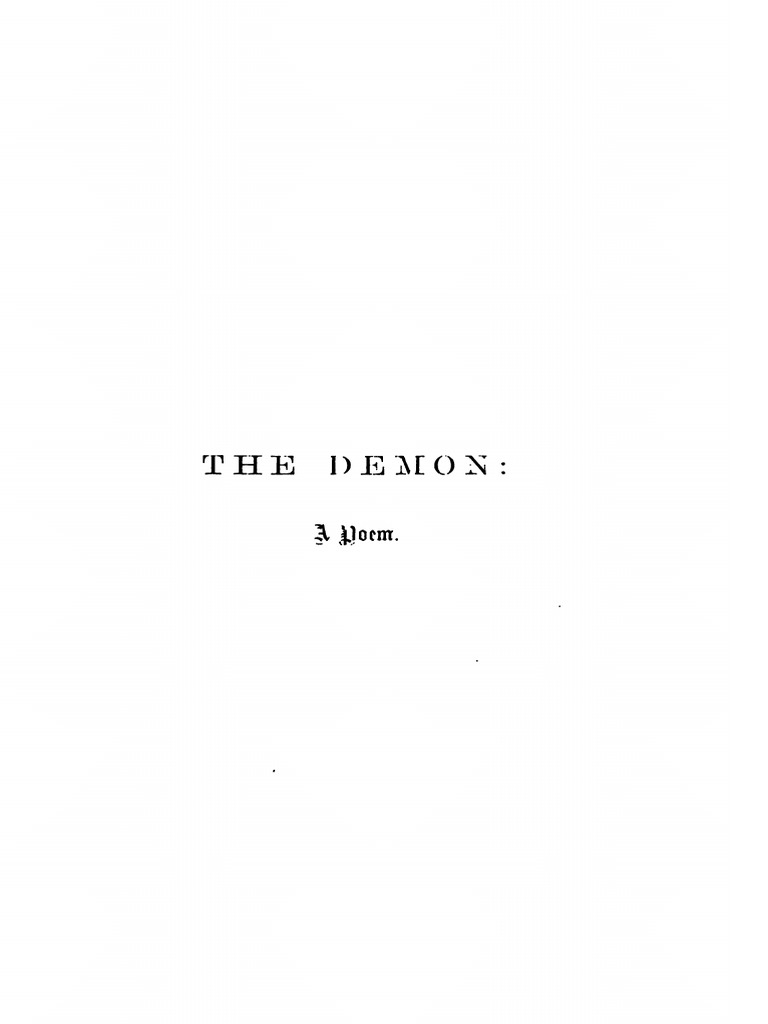19.demon Poem by Mikhail Lermontov | PDF