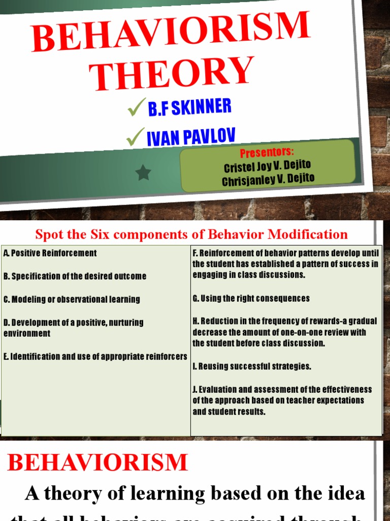 Behaviorism Theory: B.F Skinner Ivan Pavlov | PDF | Behaviorism | Reinforcement