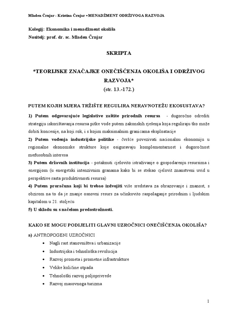 Skripta Za Okolis | PDF