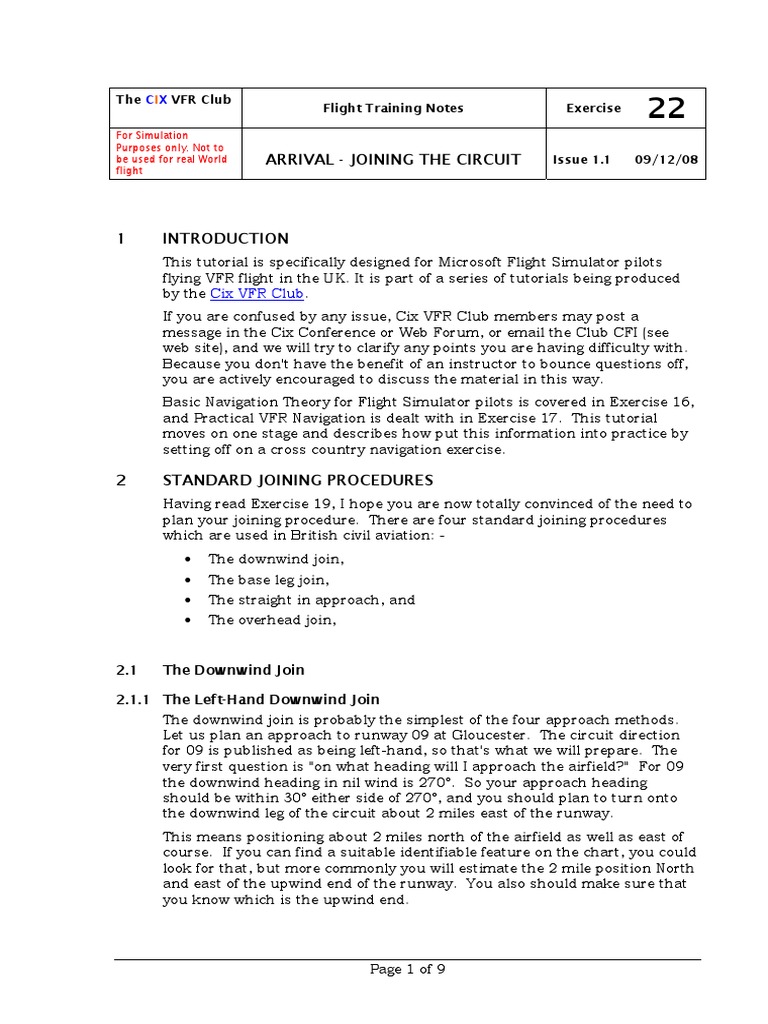 Arrival - Joining The Circuit: The VFR Club Flight Training Notes ...
