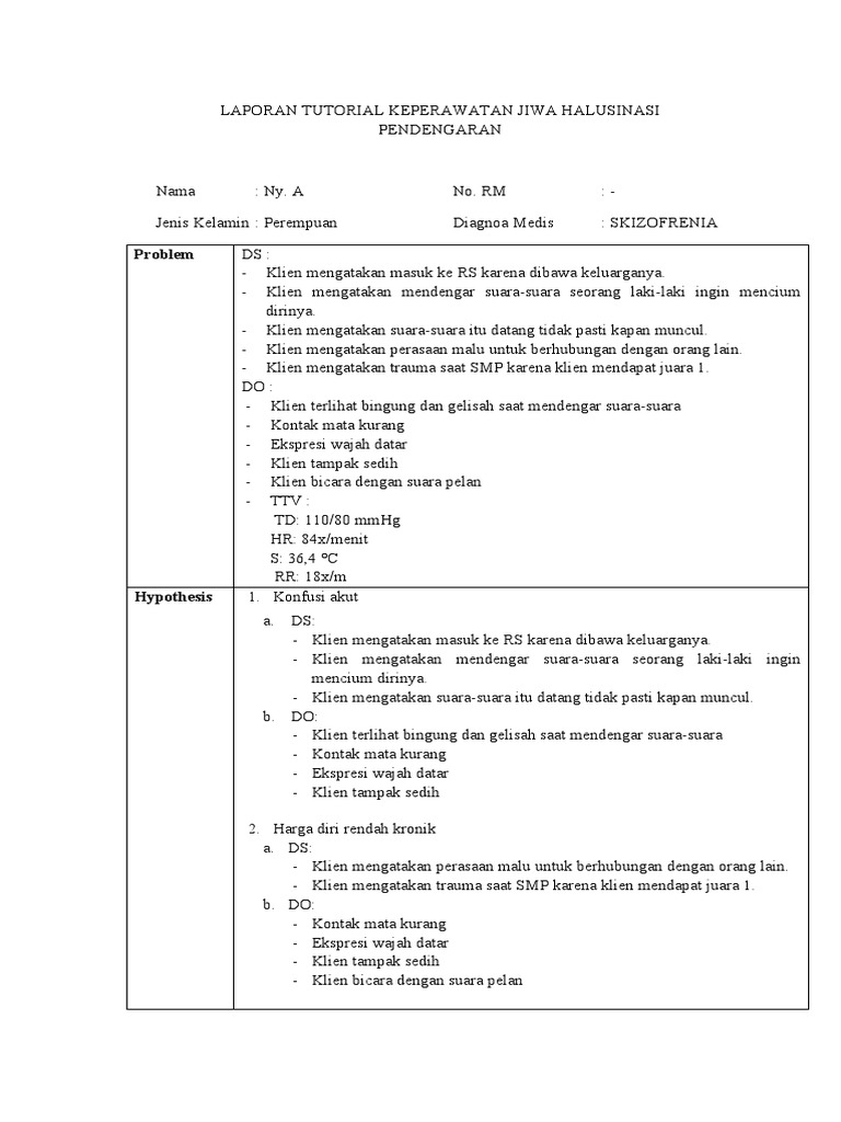 Laporan Tutorial Keperawatan Jiwa | PDF | Pengembangan Diri