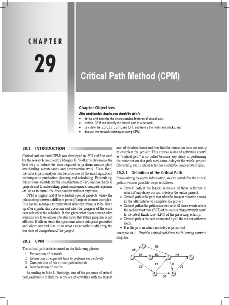 Critical Path Method (CPM) : Chapter Objectives | Download Free PDF ...