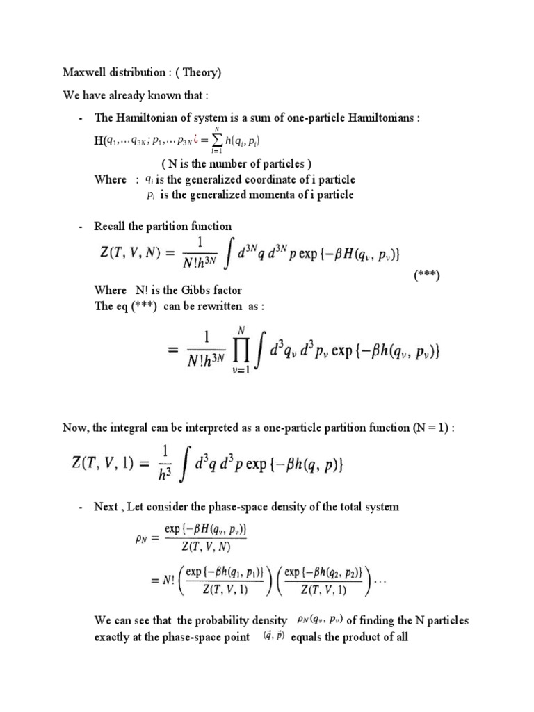 Maxwell Distribution (Theory) | PDF | Science & Mathematics