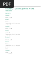 Simple Equations Class 7 Extra Questions Answers | PDF | Equations | Length