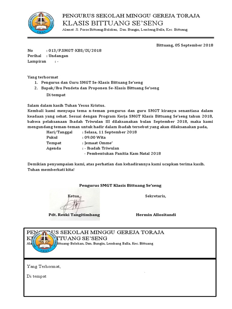 Surat SMGT Klasis | PDF | Kesehatan Holistik