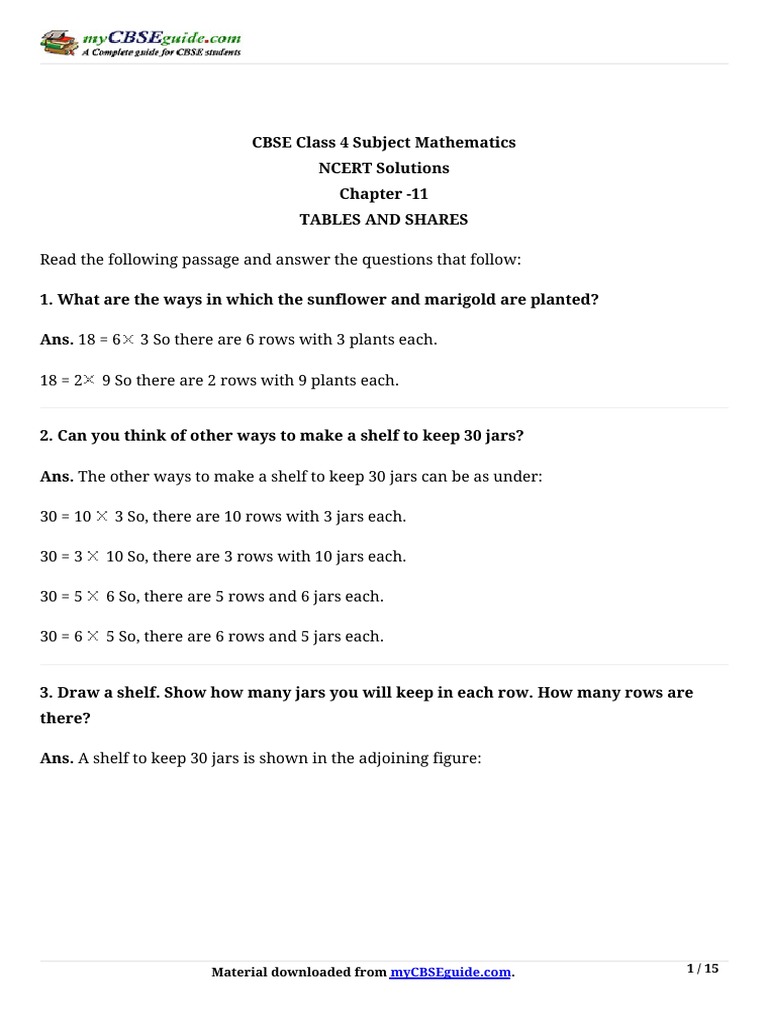 Chapter 11 Tables and Shares | PDF