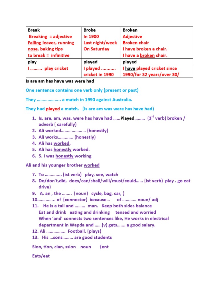 Grammar Fill in The Blank | PDF | Verb | Adjective