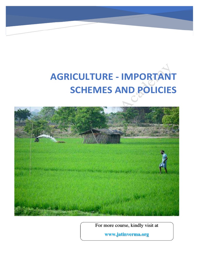 Agriculture - Important Schemes and Policies | PDF | Agriculture | Cattle