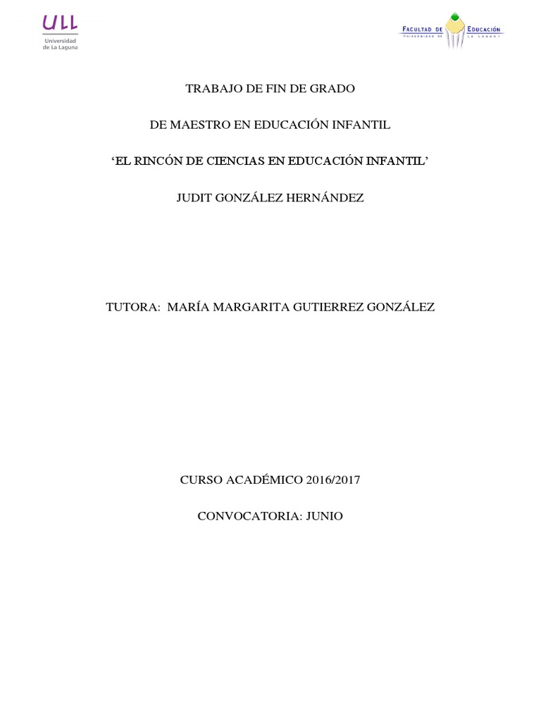 Rincón de Ciencias en Educación Infantil | PDF | Educación de la ...