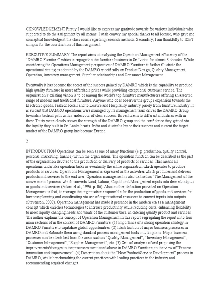 DAMRO | PDF | Operations Management | Lean Manufacturing