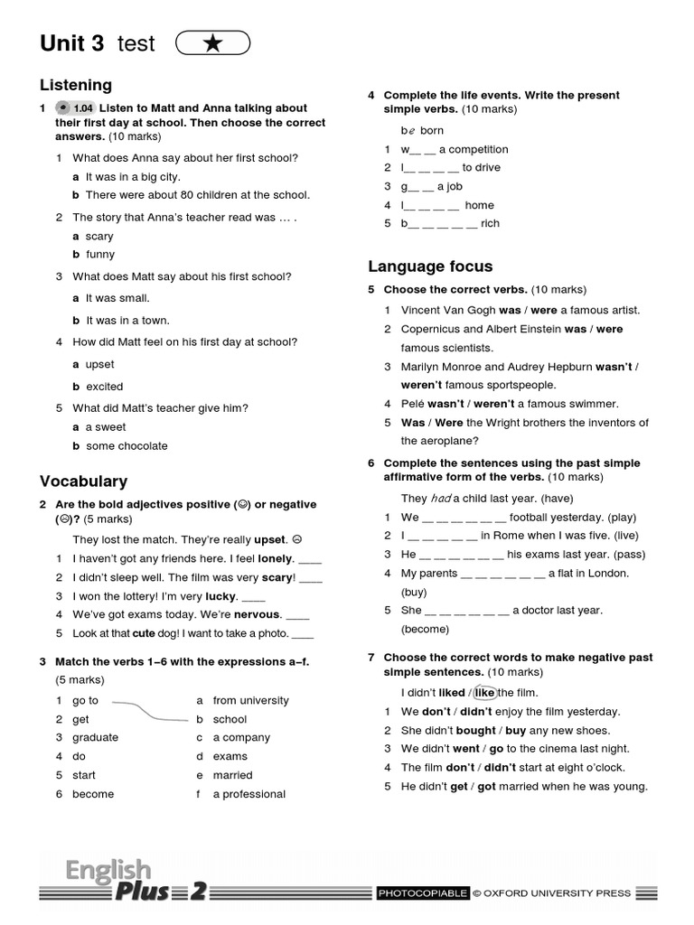 Unit 3 Basic Test | PDF | Linguistics