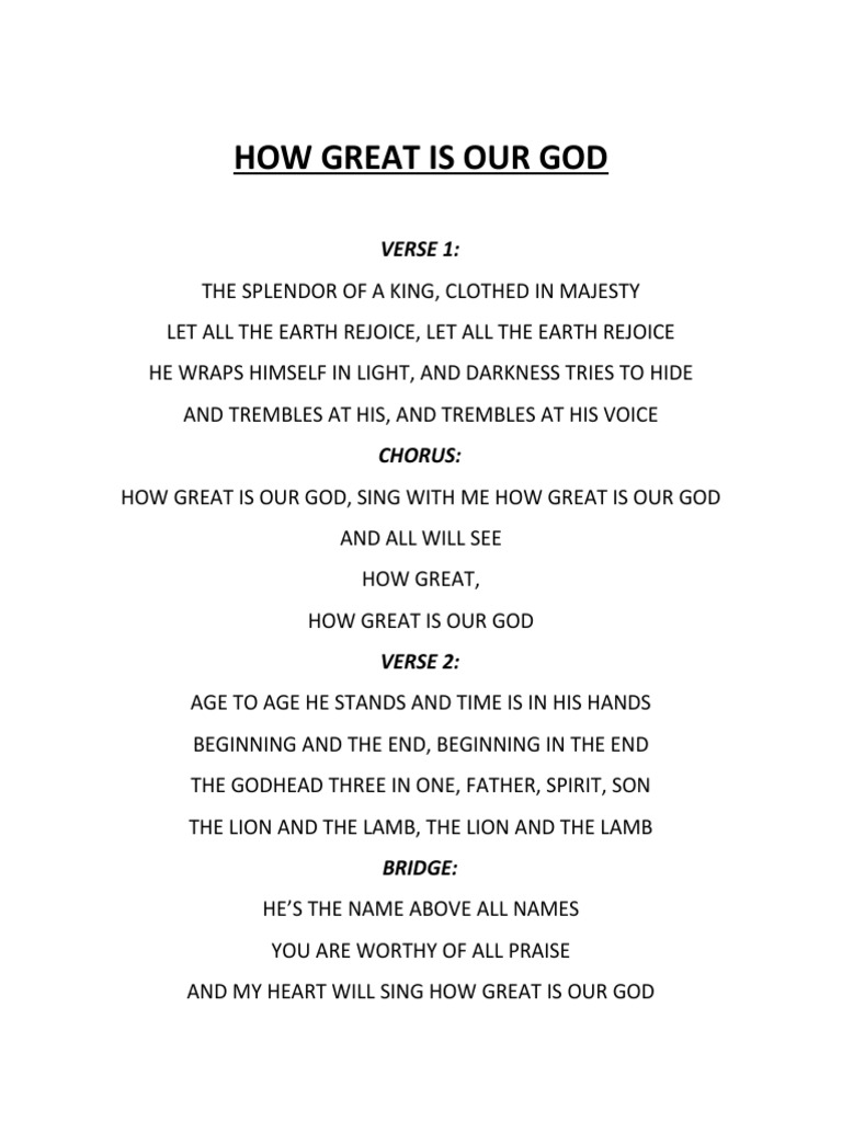 How Great Is Our God | PDF | Song Structure | Religious Belief And Doctrine
