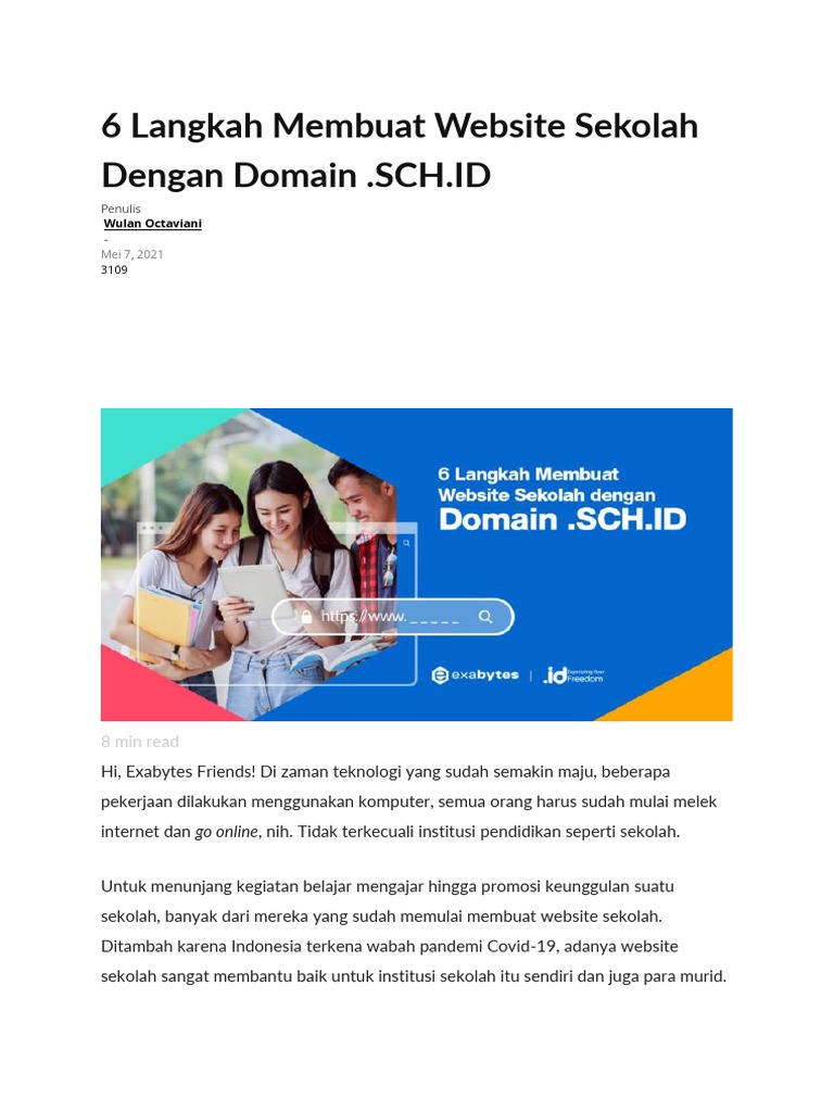 6 Langkah Membuat Website Sekolah Dengan Domain | PDF | Karier ...