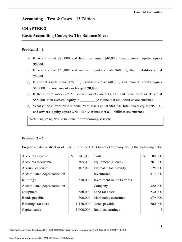 Accounting - Text & Cases - 13 Edition Basic Accounting Concepts: The ...