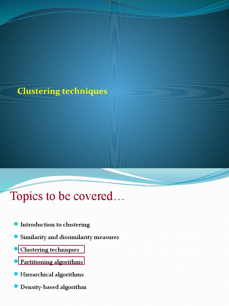 13 Clustering Techniques | PDF | Cluster Analysis | Data Analysis