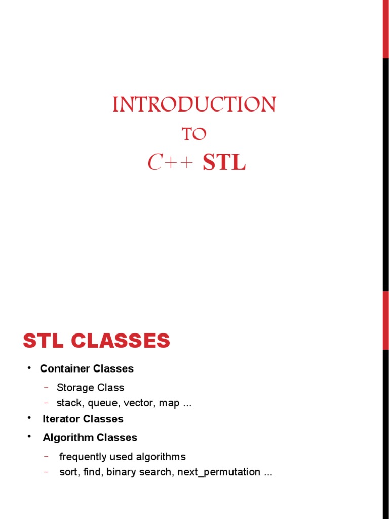 Introduction To C Stl Pdf Array Data Structure Algorithms And 3343